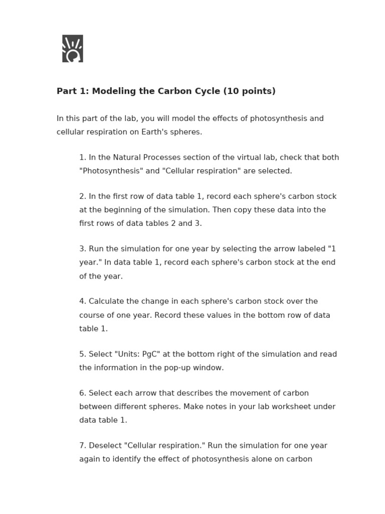 2.1.7 Lab - Modeling The Carbon Cycle (Lab) | PDF | Carbon Cycle ...