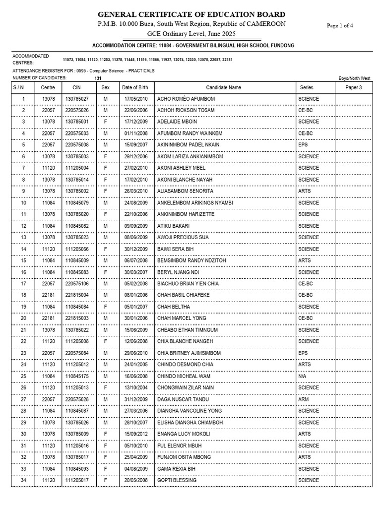 5100 Computer Science Practical AR | PDF | Standardized Tests | United ...