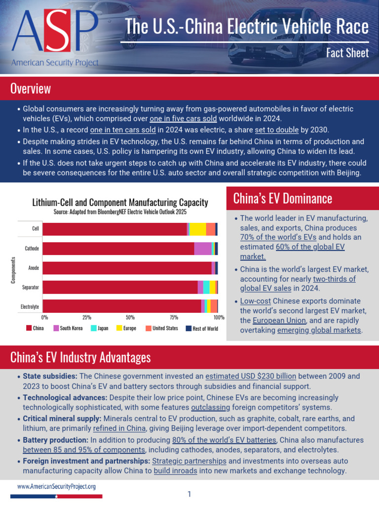 U.S.-China EV Competition Overview | PDF | Electric Vehicle | China
