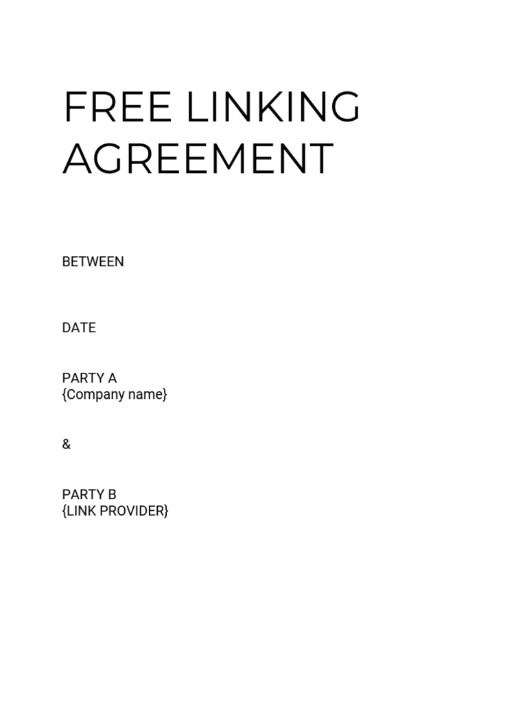 Free Linking Agreement Template | PDF | Contractual Term | Arbitration