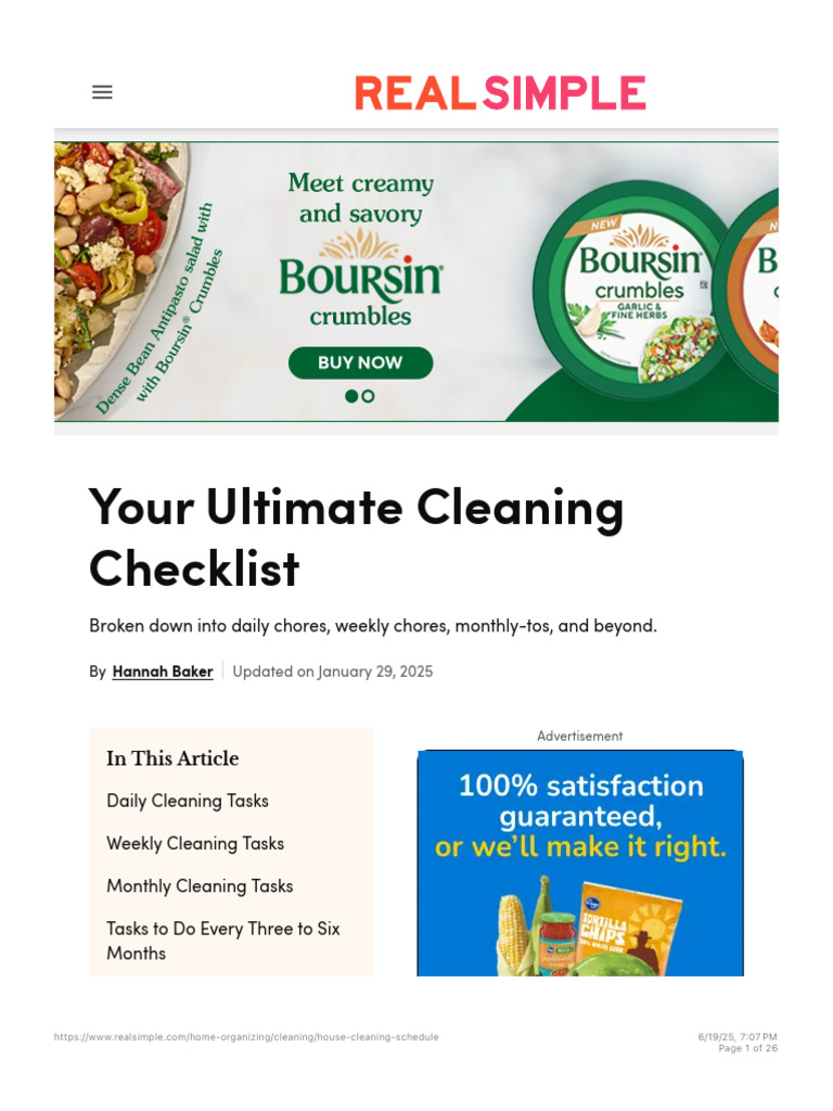 Ultimate House Cleaning Checklist | PDF | Home | Domestic Implements