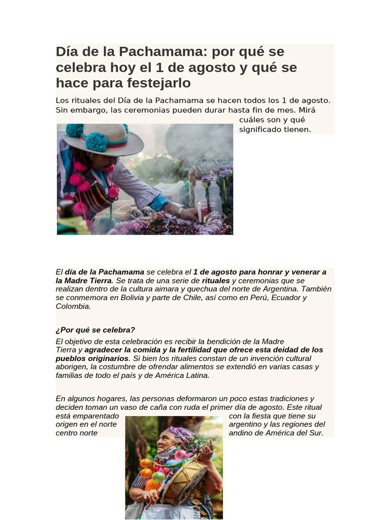 Día de La Pachamama | PDF