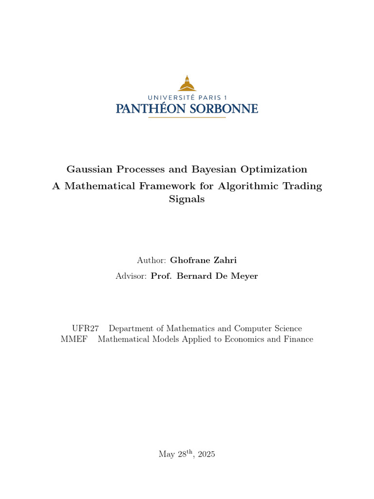 M1 Thesis Kernels GPs and Markets 1752418766 | PDF | Normal ...