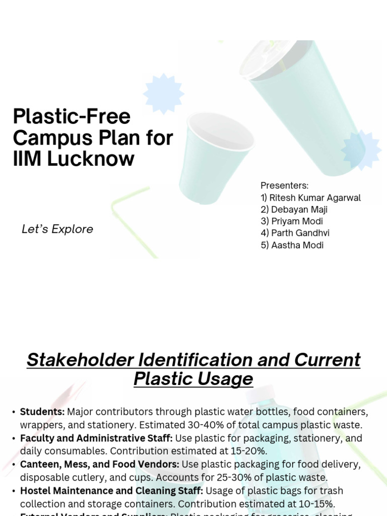 Group 23_Plastic Free Campus Plan | PDF | Recycling | Waste