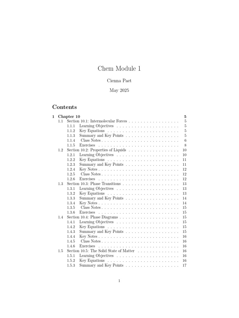 Chem Mod 1 | PDF | Intermolecular Force | Chemical Bond