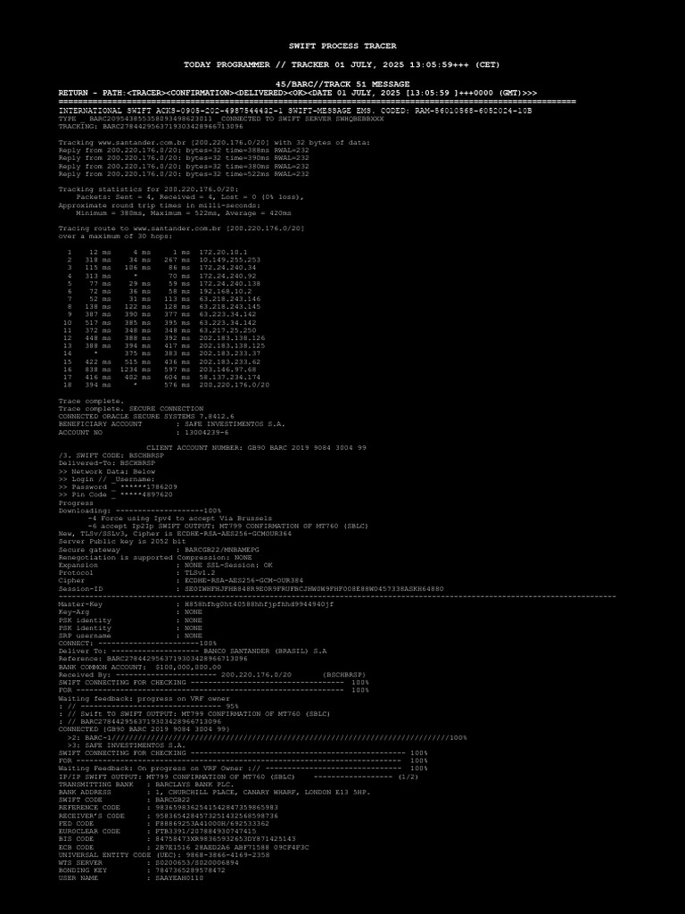 Swift Process Tracer Barc Mt799 BSCHBRSP | PDF | Transport Layer Security | Internet Standards