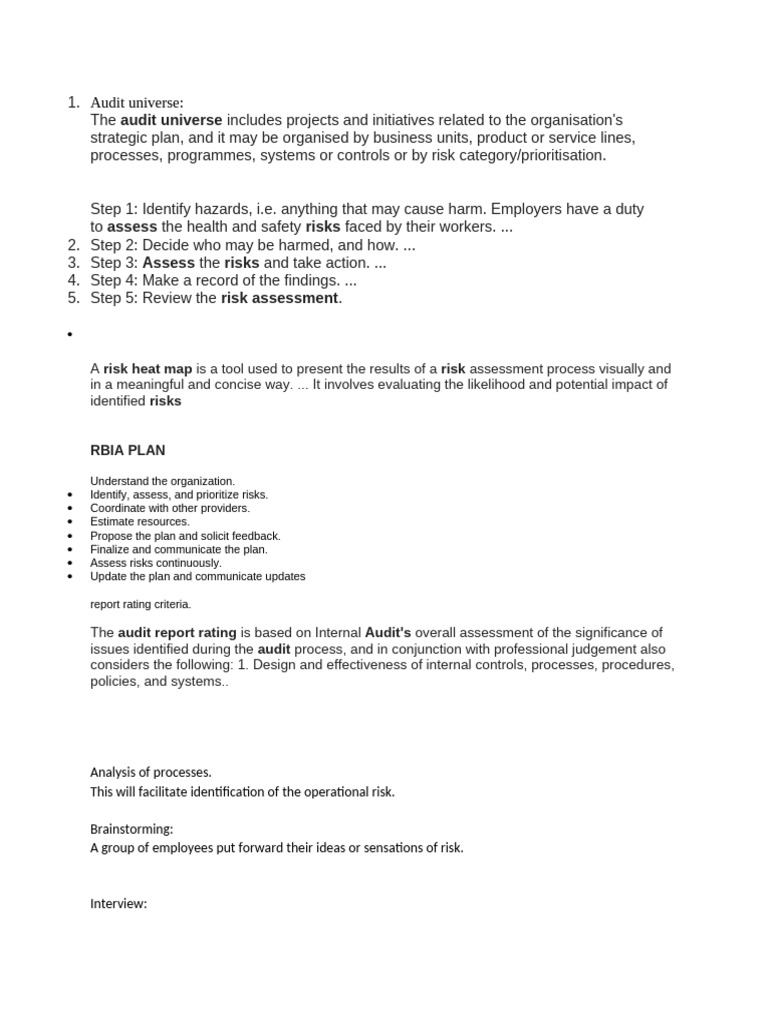 Audit Universe | PDF