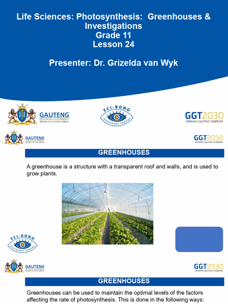 Life Sciences Gr.11 Lesson 24 Photosynthesis Greenhouses ...
