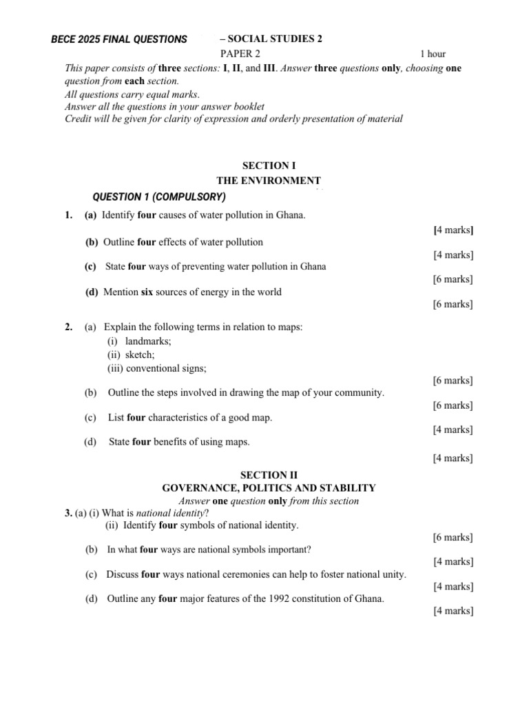 Bece 2025 Social Studies | PDF
