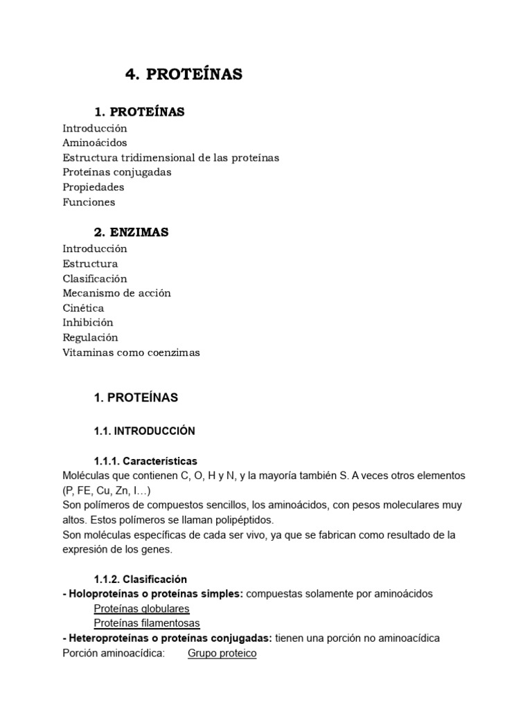 Estructura y Funciones de las Proteínas | PDF | Enzima | Inhibidor de ...