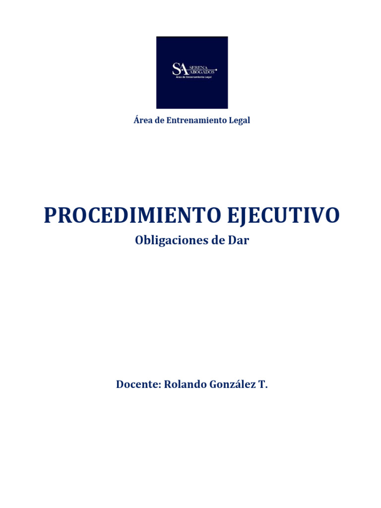MODULO I - Nociones y Estructura Del Procedimiento Ejecutivo | PDF | Ley procesal | Demanda judicial