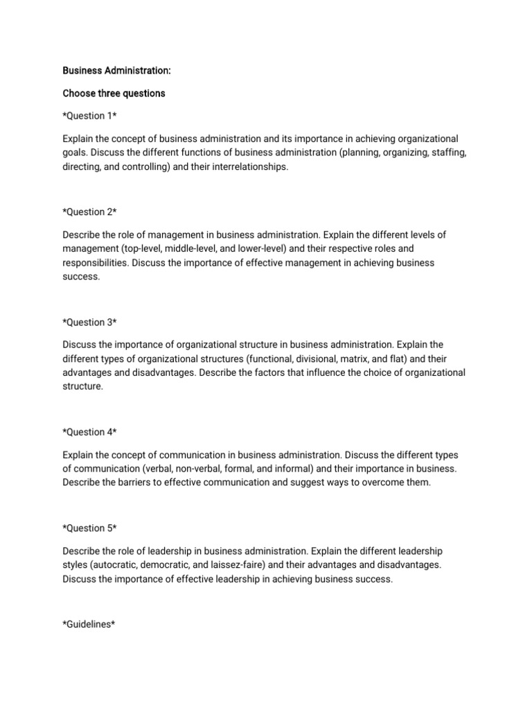 Business Administration Assignment | PDF
