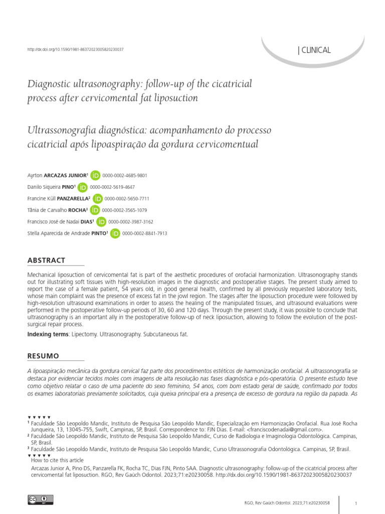 2023 Usg para Diagnostico Gordura Submentoniana | PDF | Medical ...