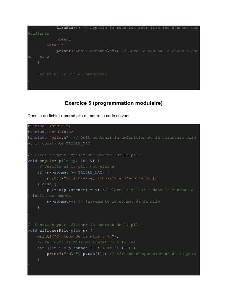 TD Corrigé Strcucture de Donnee | PDF
