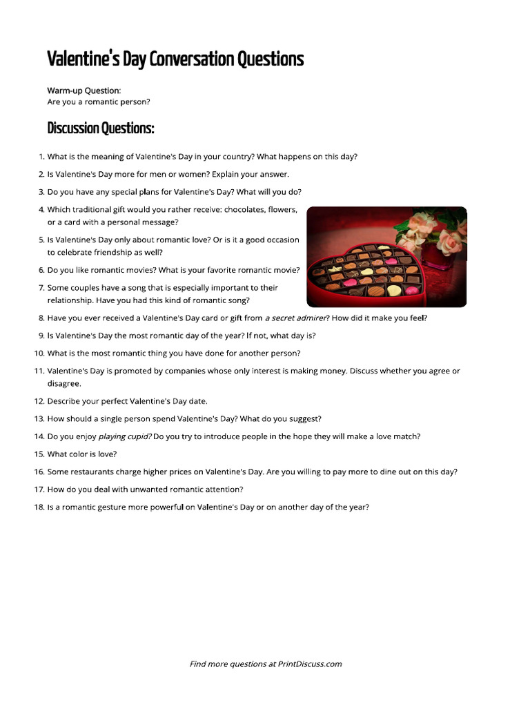 Valentines Day Questions | PDF