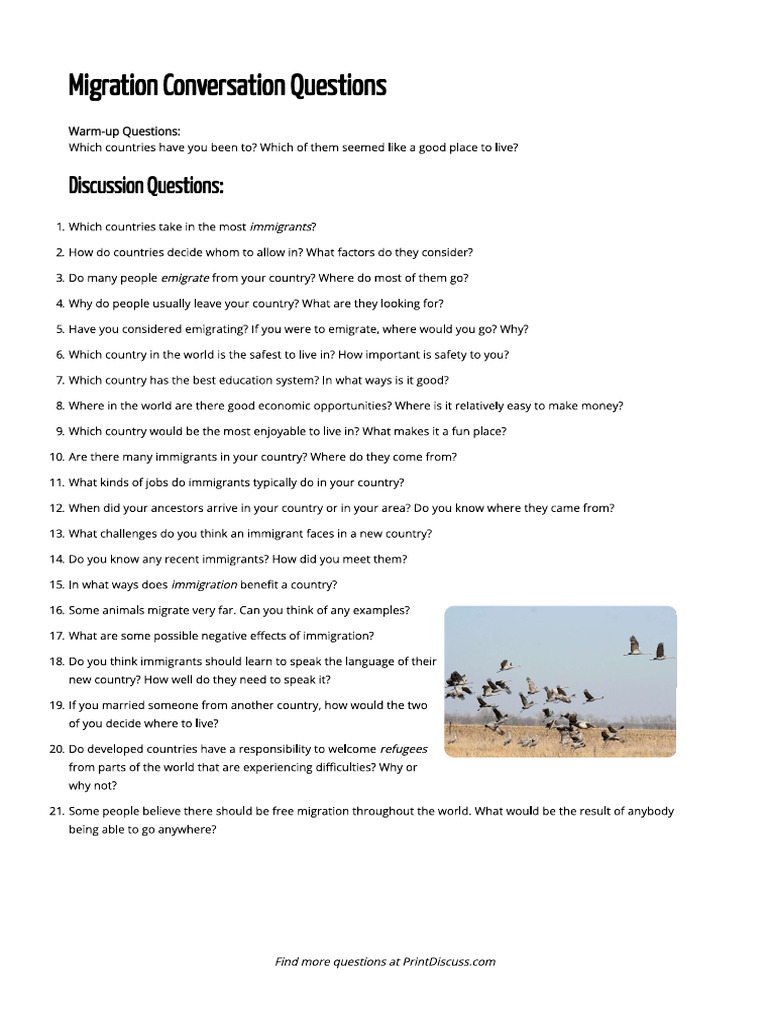 Migration Questions | PDF