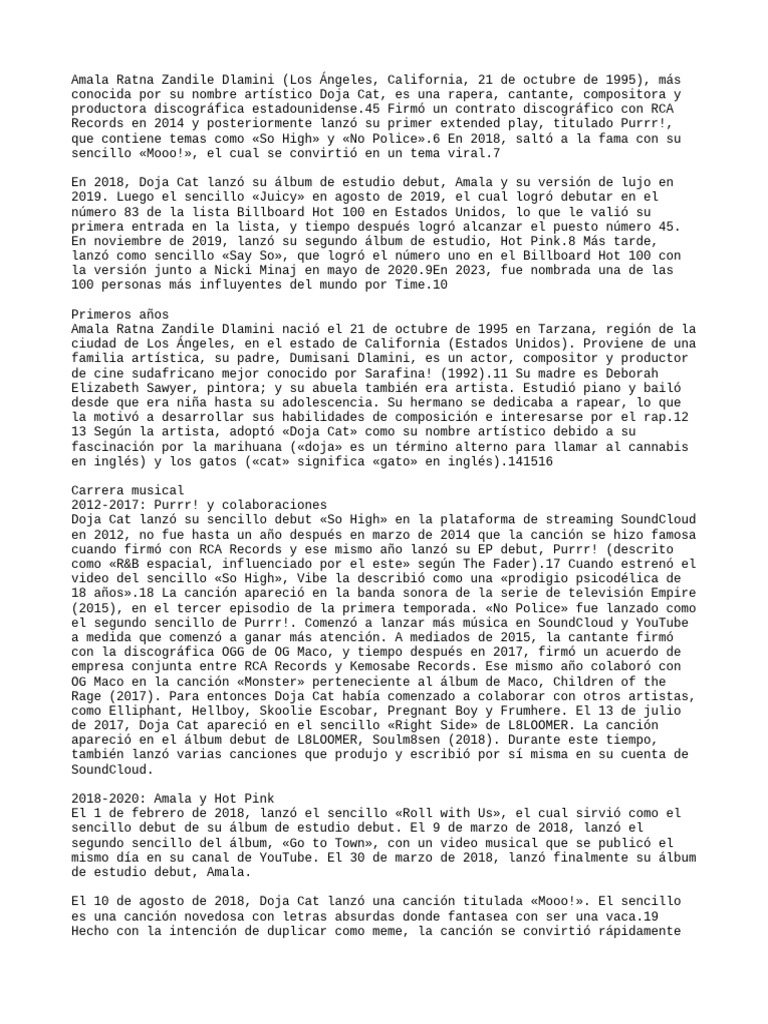 Dojacat | PDF | Grabación de sonido | Musica Popular