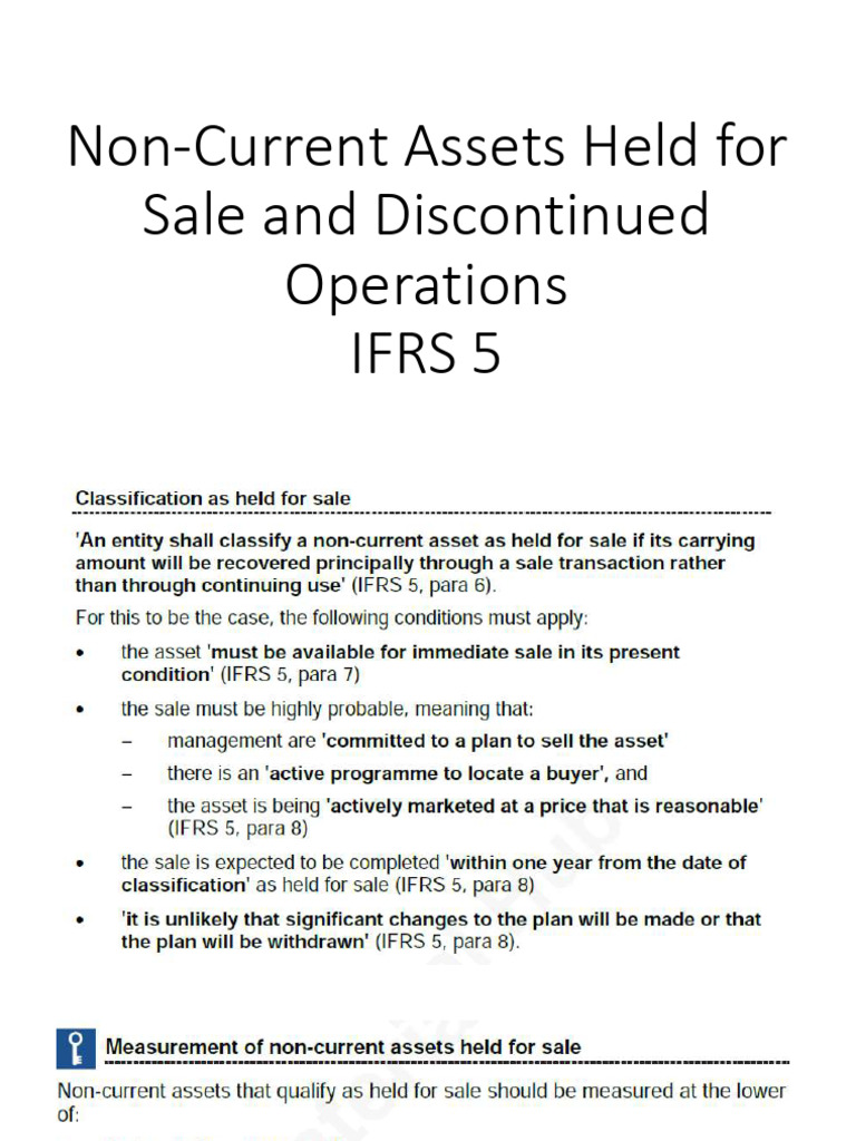 Non Current Assets Held For Sale and Discontinued Operation | PDF