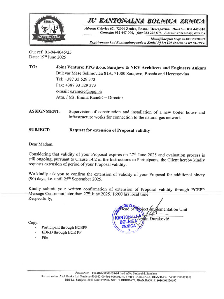 Request For Extension of Proposal Validity - PPG NKY - 20250619 | PDF