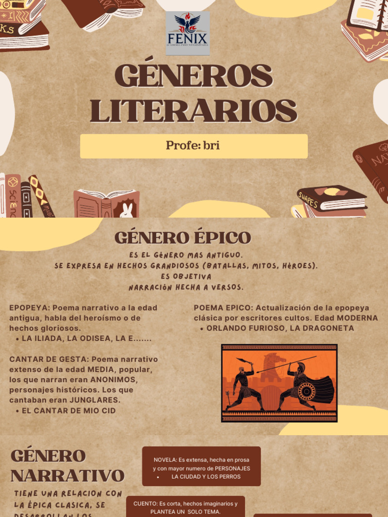 Conceptos de géneros literarios | PDF | Poesía épica | Poesía
