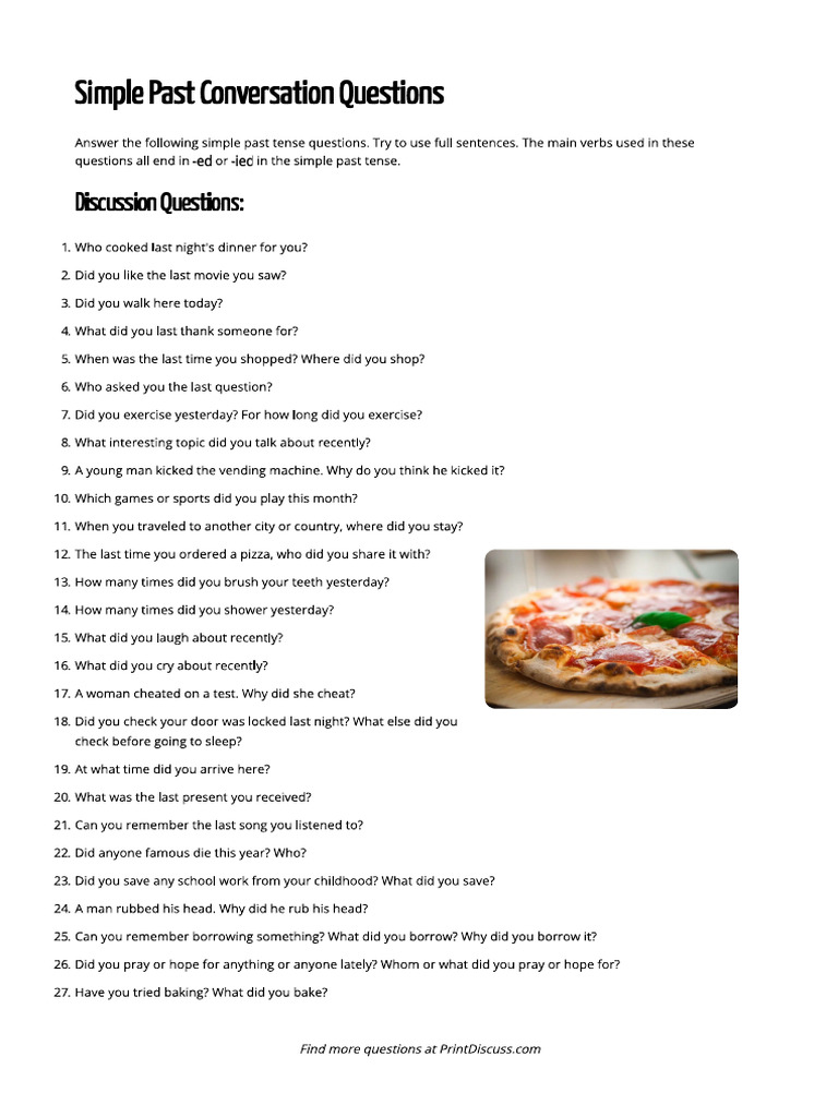 Simple Past Questions OCR | PDF | Linguistics | Grammar