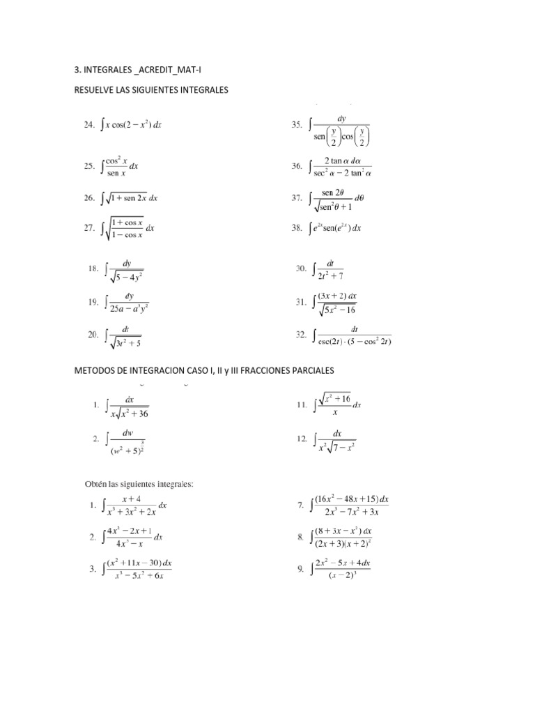 3.integrales Mate I | PDF