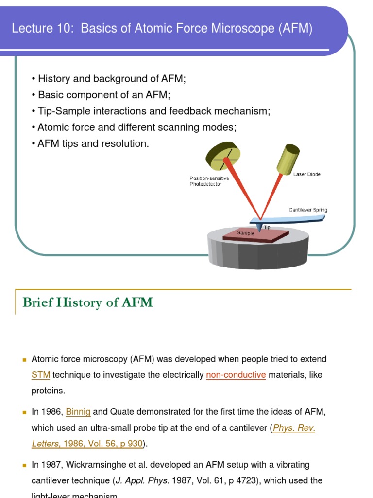Lecture 10 AFM | PDF | Microscopy | Atomic