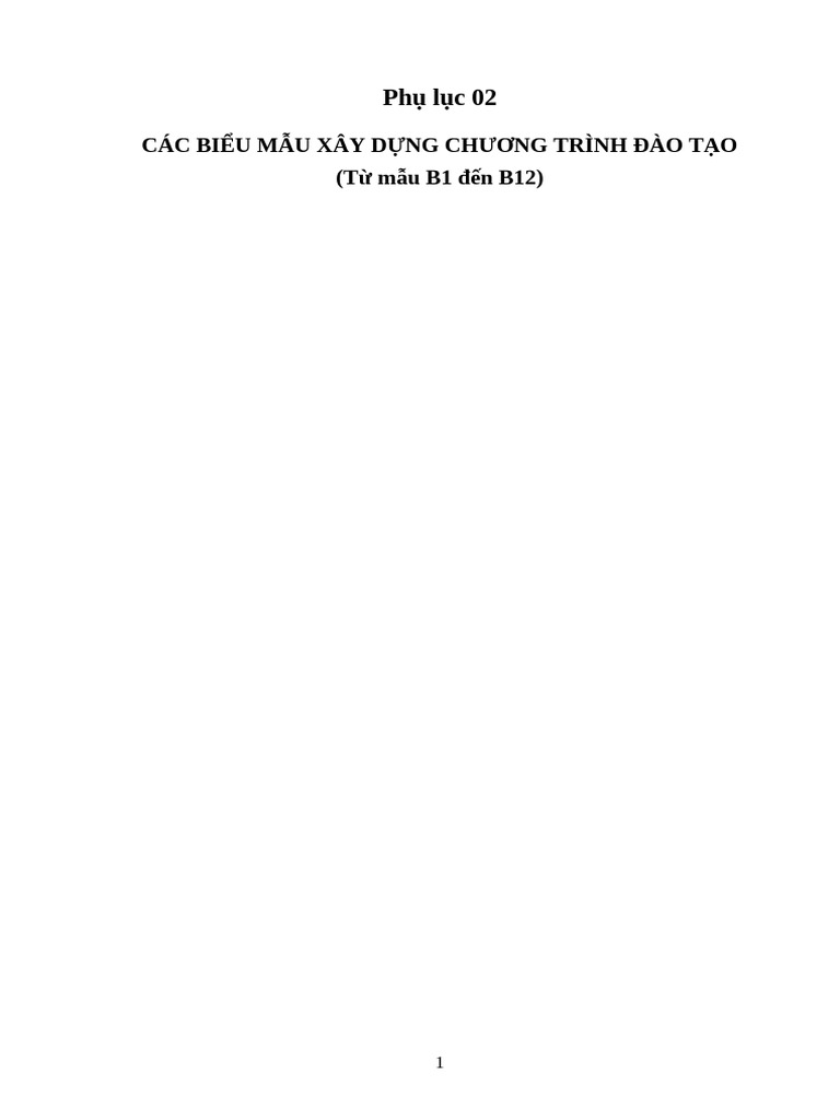 PH L C 2. Cac Bieu Mau-B1-B12 CTĐT | PDF