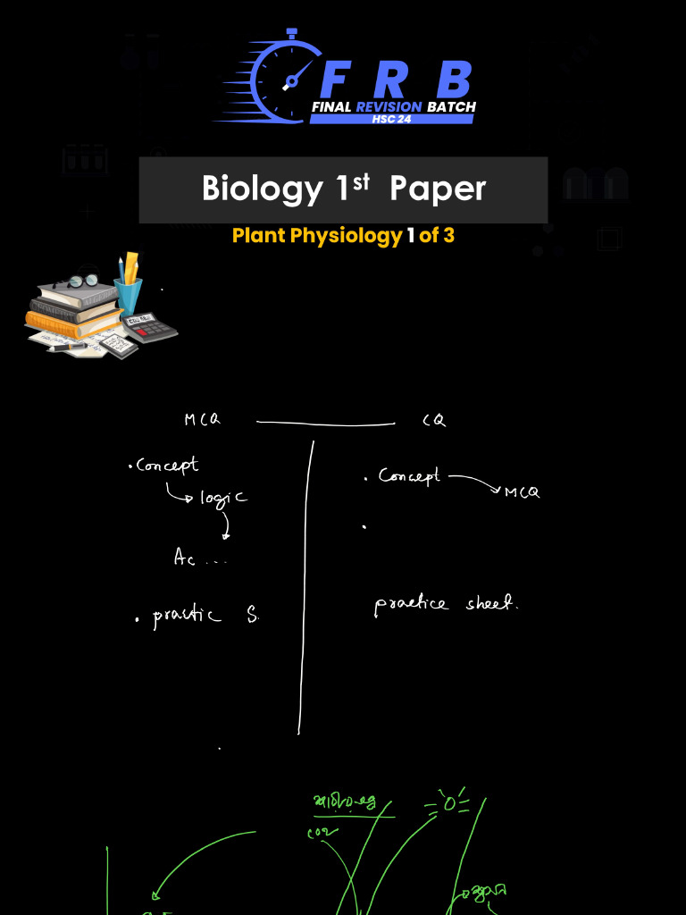 Plant Physiology 1 ACS FRB Batch HSC 24 | PDF