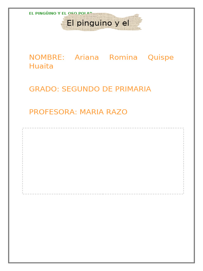 El Pinguino y El Oso Polar | PDF