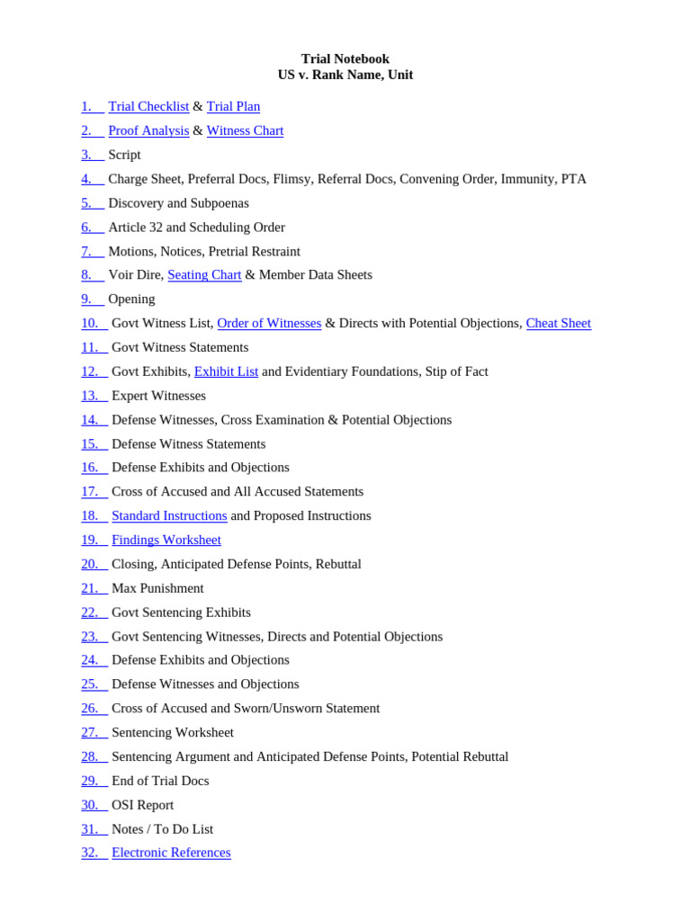 Trial Seating Chart Overview | PDF