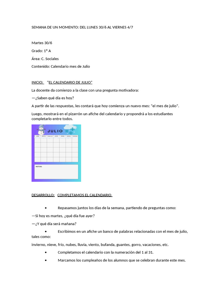 El Mes de Julio | PDF