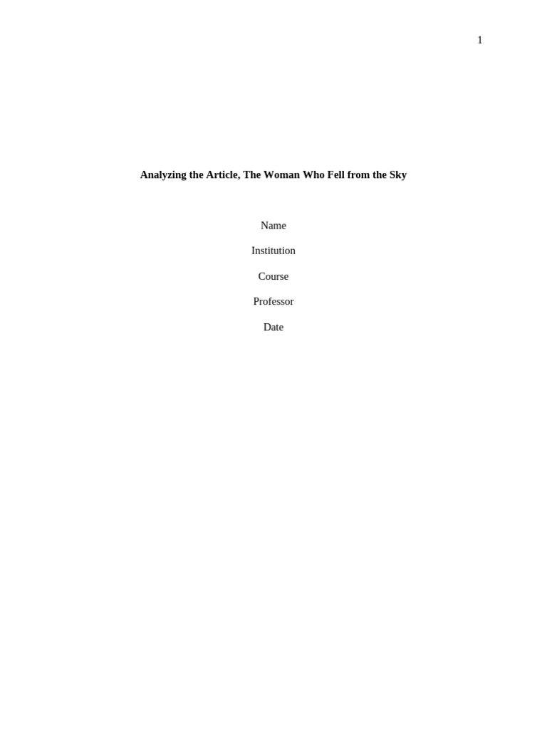 Analyzing Joy Harjo's "The Woman Who Fell" | PDF | Narrative | Native ...