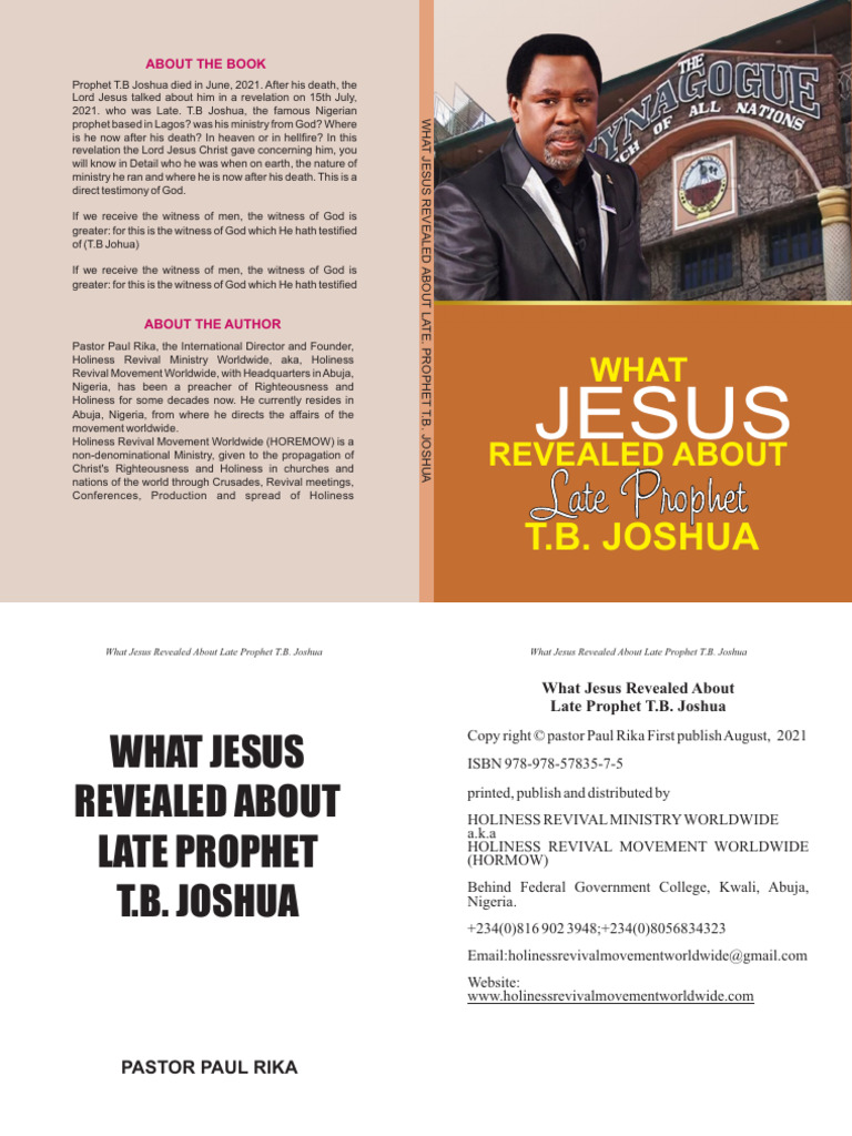 Jesus' Revelation on T.B. Joshua | PDF | Jesus | Prophet