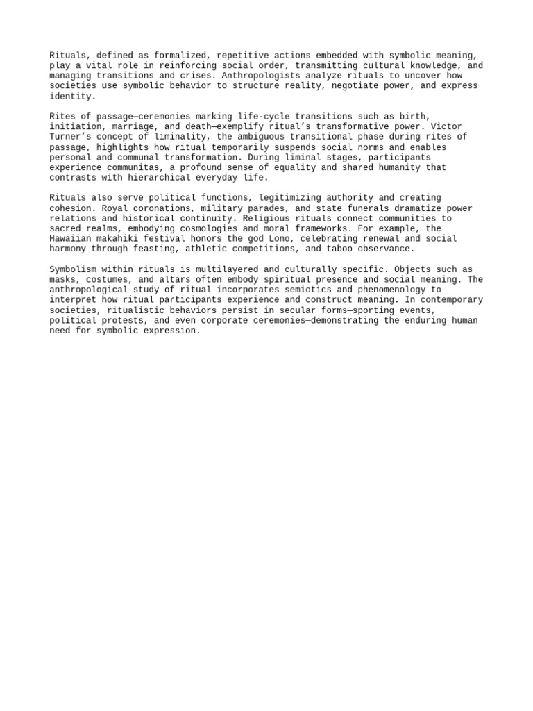 Understanding Rituals and Their Meanings | PDF
