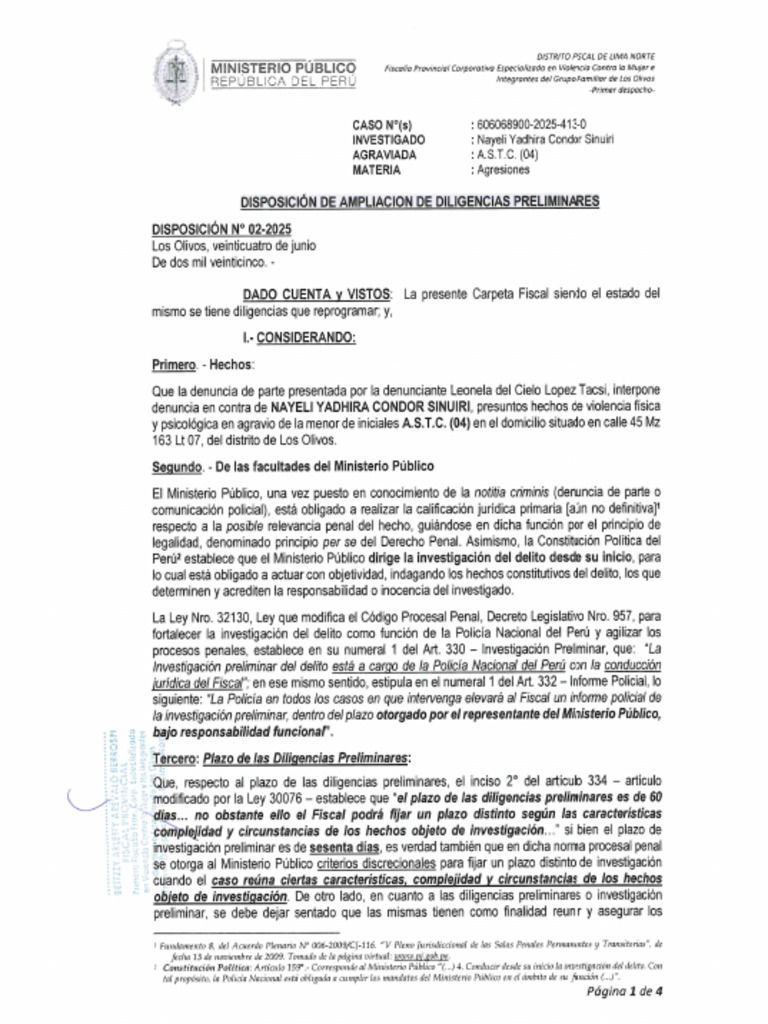 CF 413-2025 Ampliacion de Investigacion Preparatoria | PDF