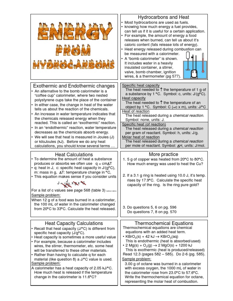 Thermochemistry Handout | PDF