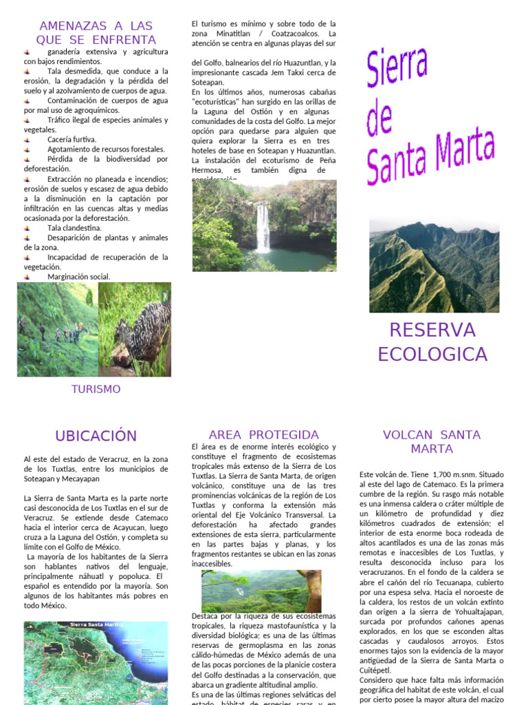 Triptico Sierra de Santa Marta | PDF | Deforestación | Ecología