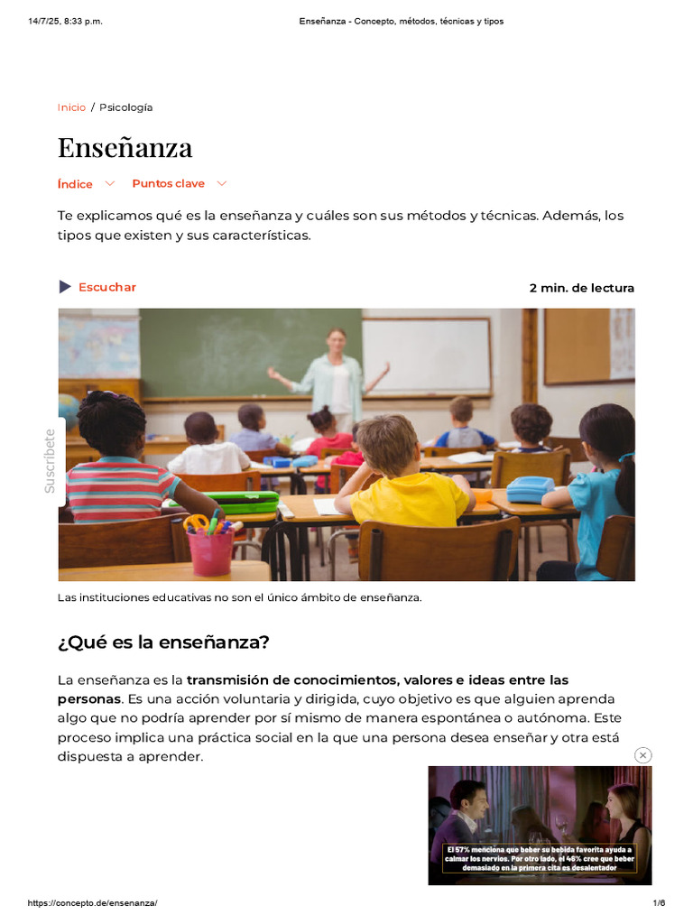 Enseñanza - Concepto, Métodos, Técnicas y Tipos | PDF | Enseñando ...