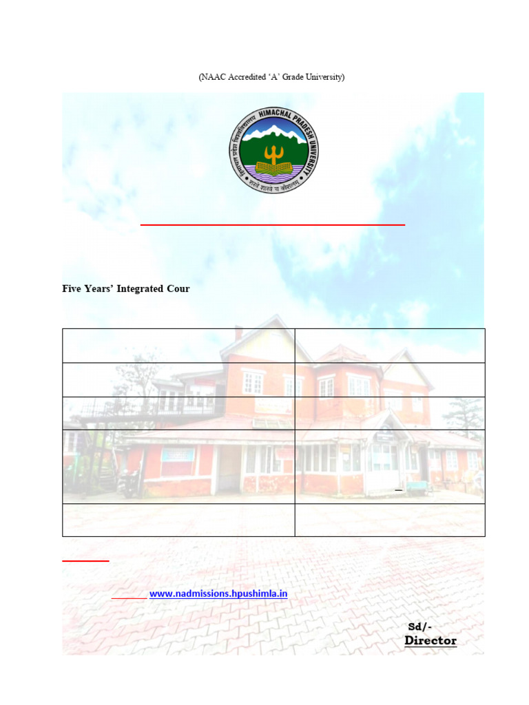UILS B.A.LL.B. Admission Notice 2025 | PDF