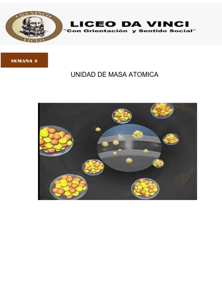 Semana 3, Unidad de Masa Atomica | PDF | Isótopo | Átomos