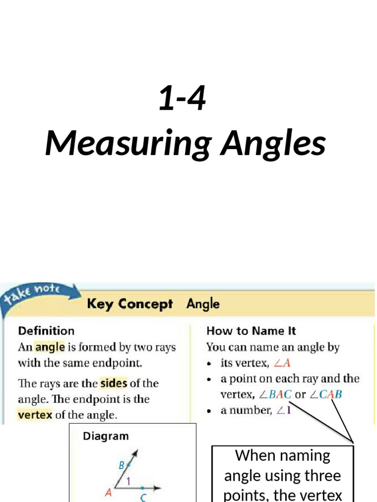 1-4 Measuring Angles | PDF