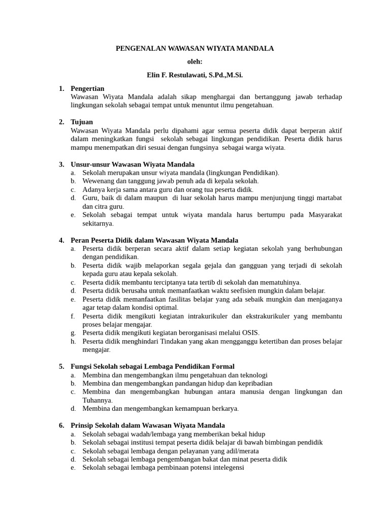 Wawasan Wiyata Mandala | PDF