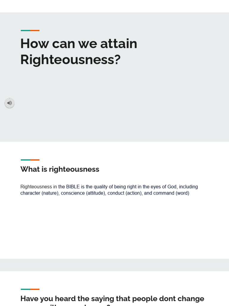 Attaining Righteousness Through Christ | PDF | Justification (Theology ...