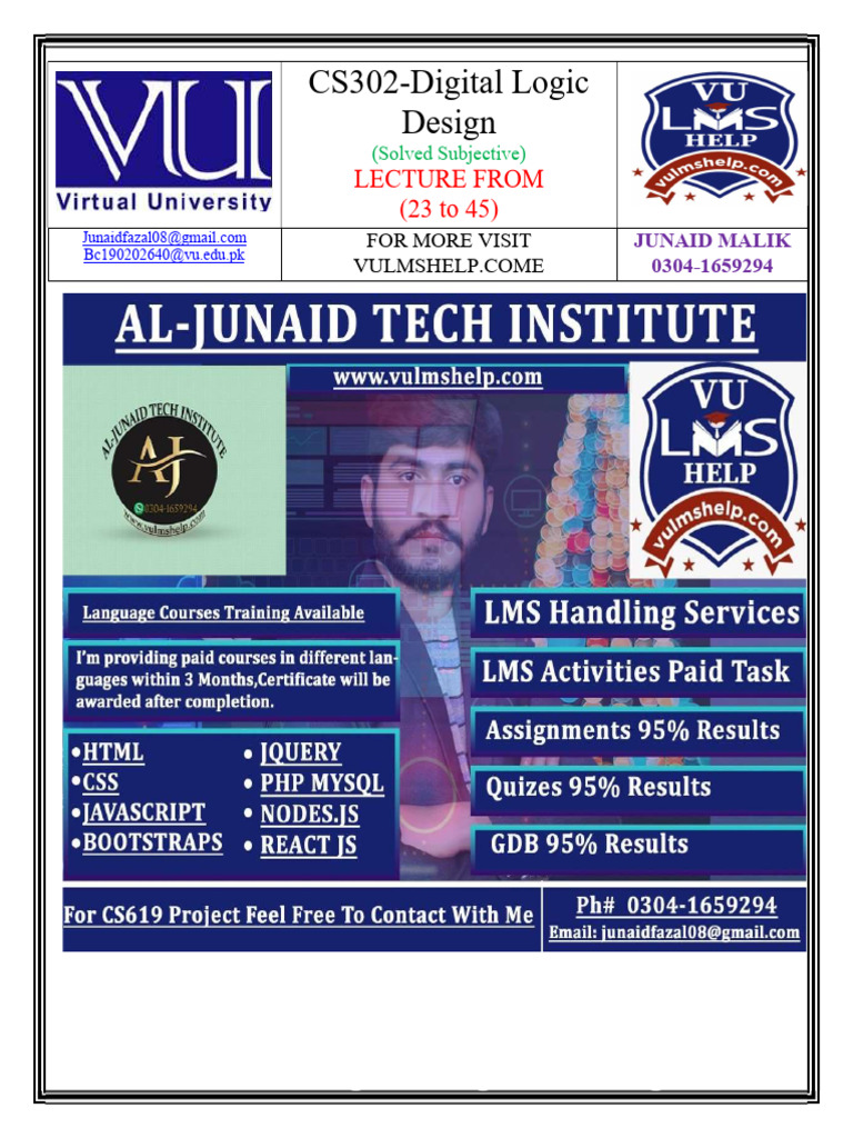 CS302 Solved Papers by Al-Junaid Institute | PDF | Digital Electronics ...