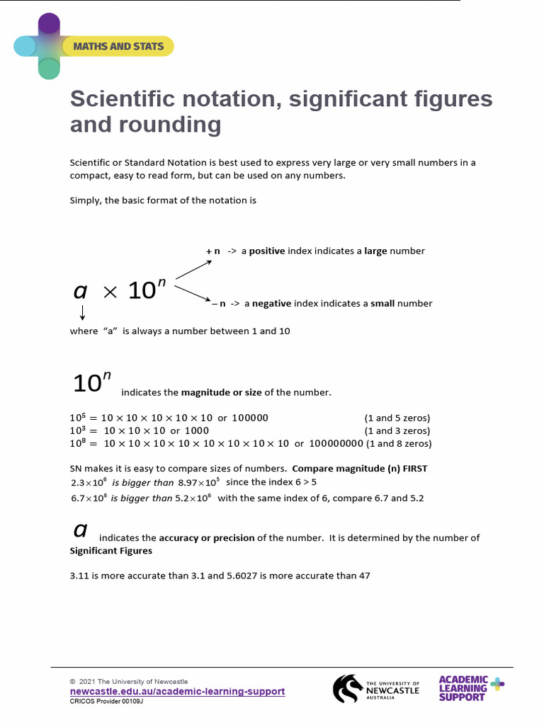 Scientific Notation, Significant Figures and Rounding | PDF | Significant Figures | Numbers