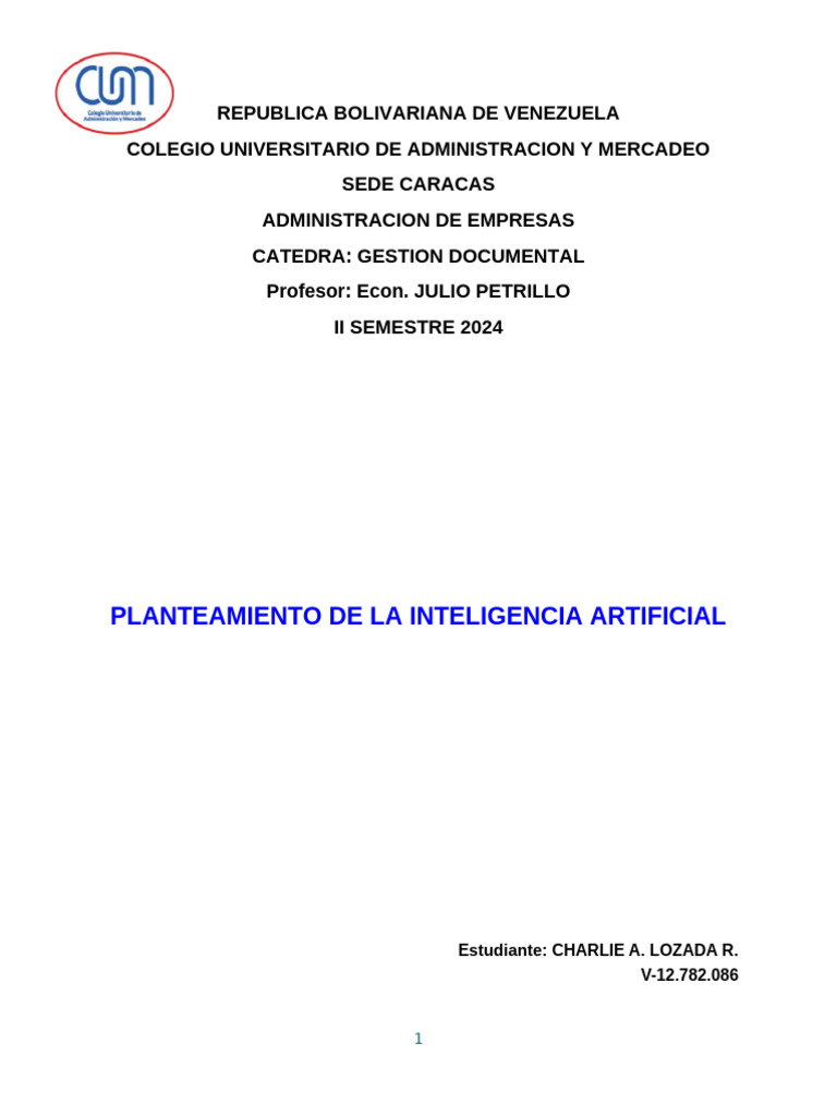 Gestion Documental Ensayo IA | PDF | Inteligencia artificial | Inteligencia (IA) y semántica