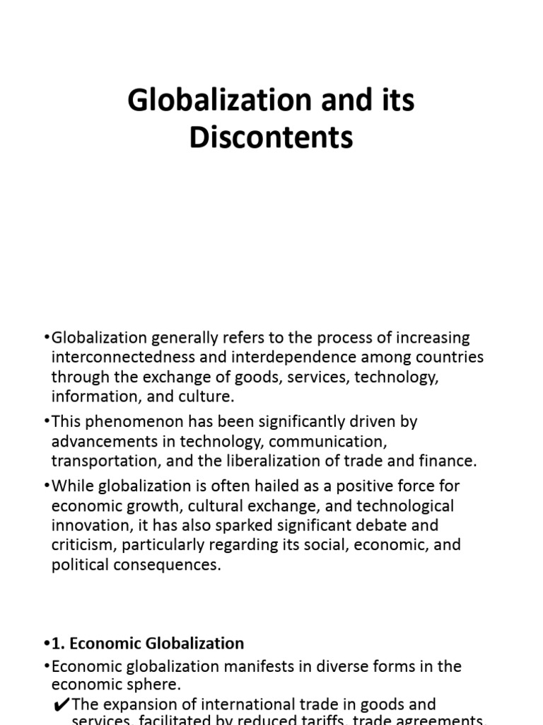 Globalization: Benefits and Criticisms | PDF | Globalization | Economic ...