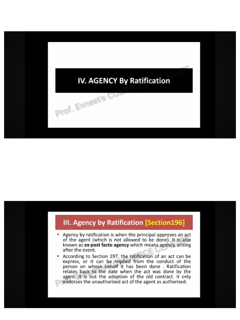 Agency by Ratification | PDF