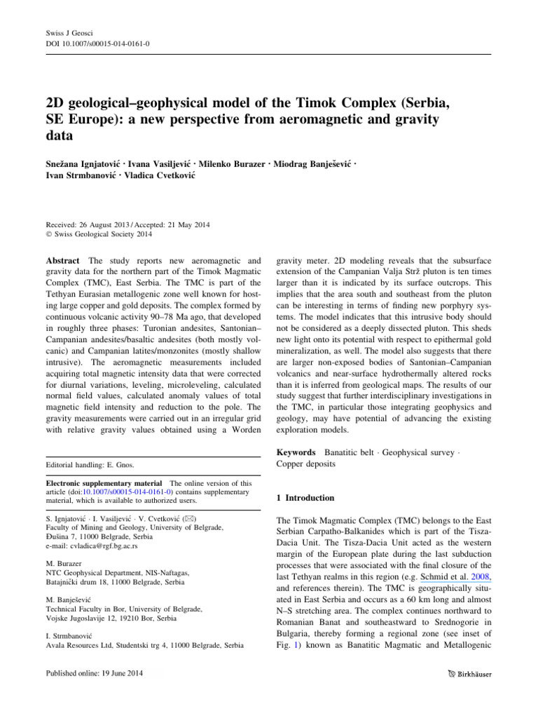 2D Geological Geophysical Model of The T | PDF | Rock (Geology ...